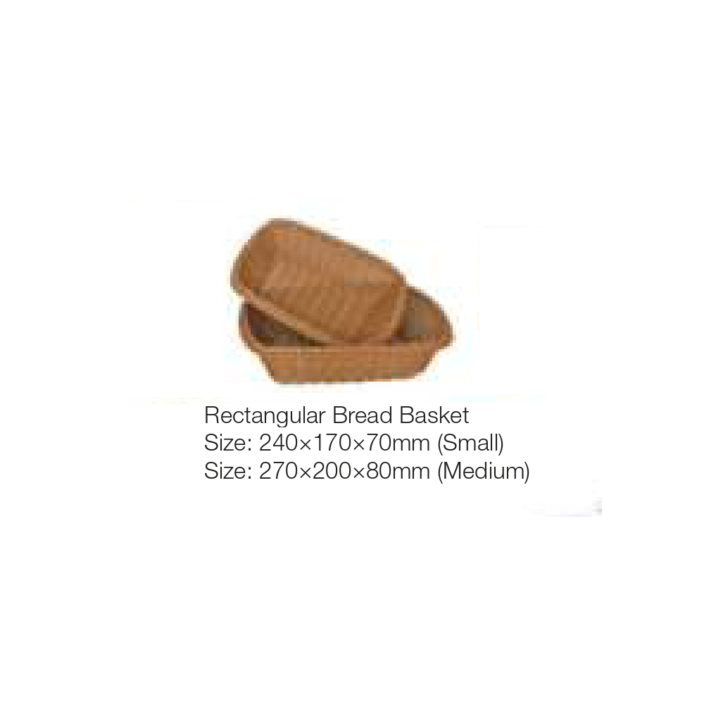 Polyratten Basket & Bread Basket Brown Rectangular - GARG CROCKERY STORE